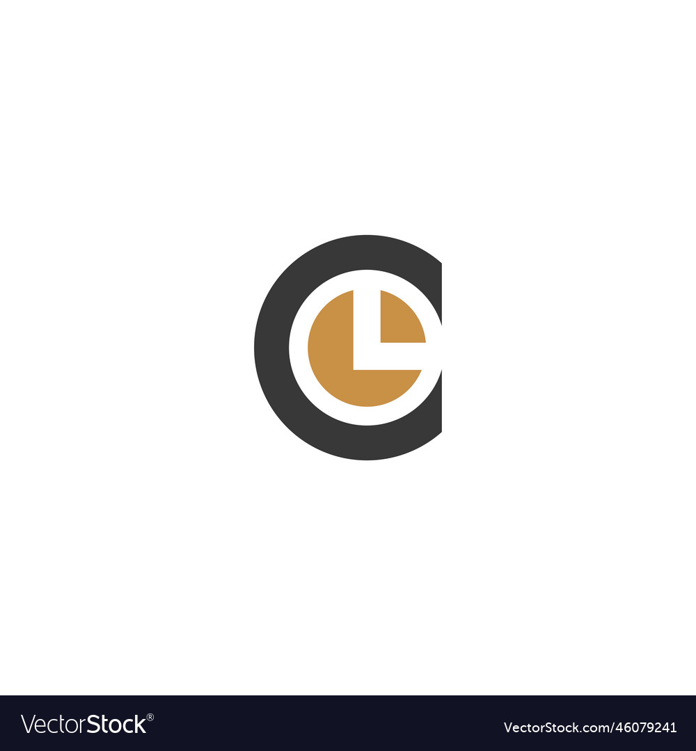 Alphabet letters initials logo cl lc l and c Vector Image