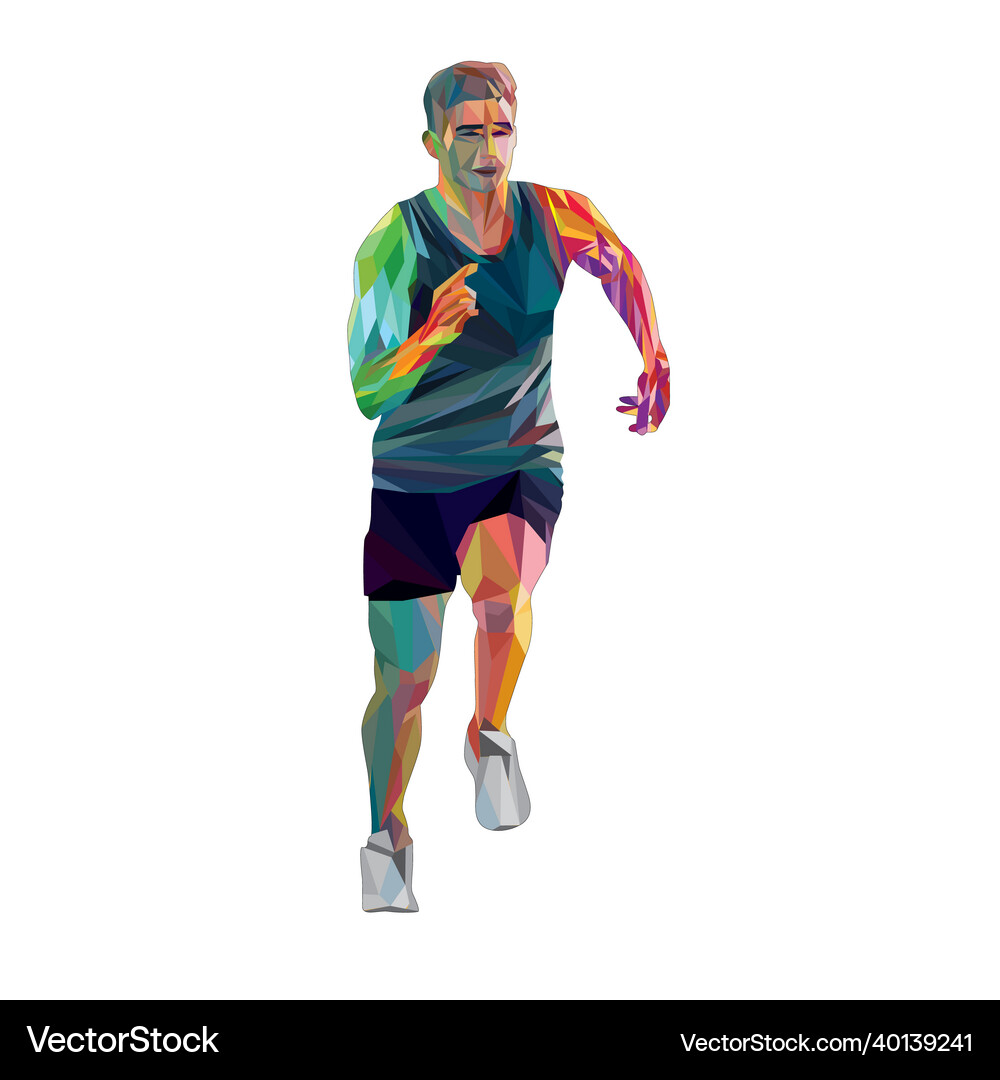 Athlete in the running movement is drawn Vector Image