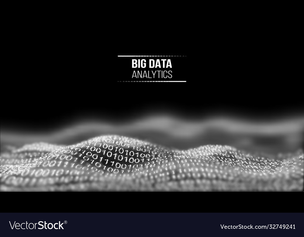 Big data analytics black technology background Vector Image