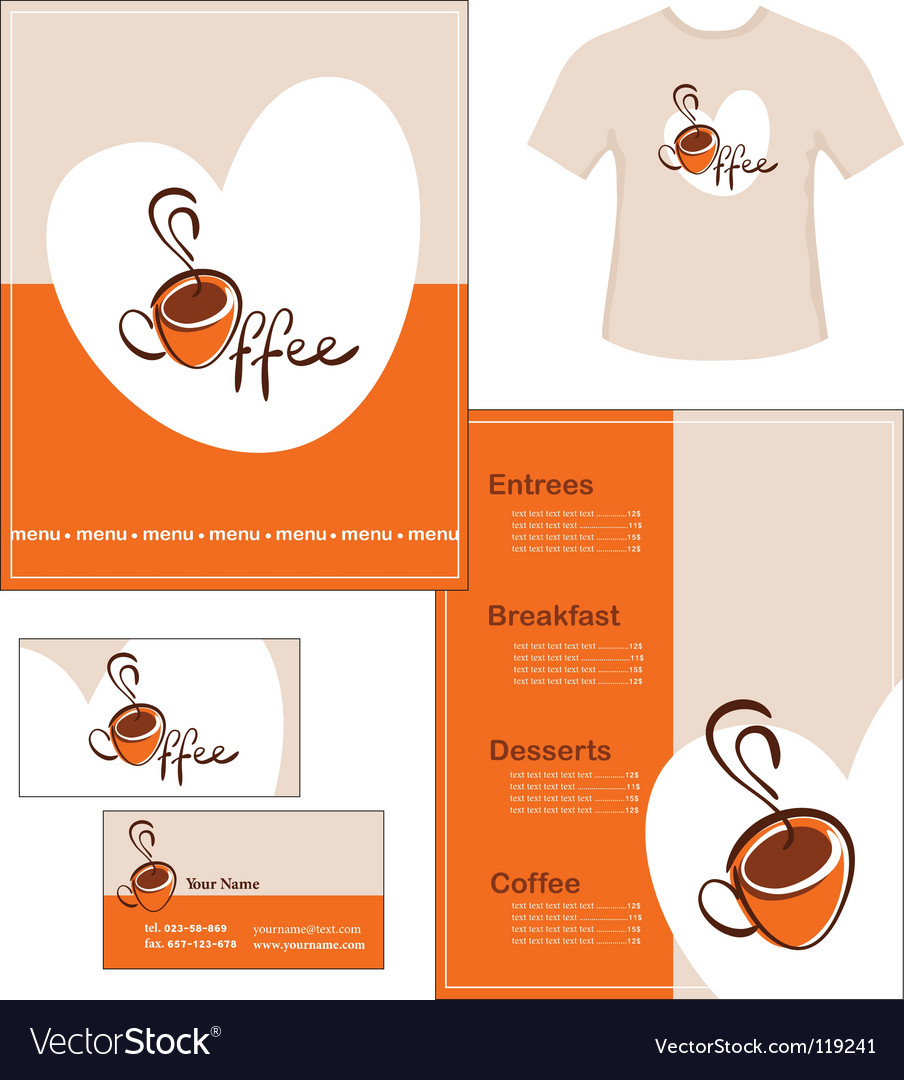 Cafe identity Royalty Free Vector Image - VectorStock