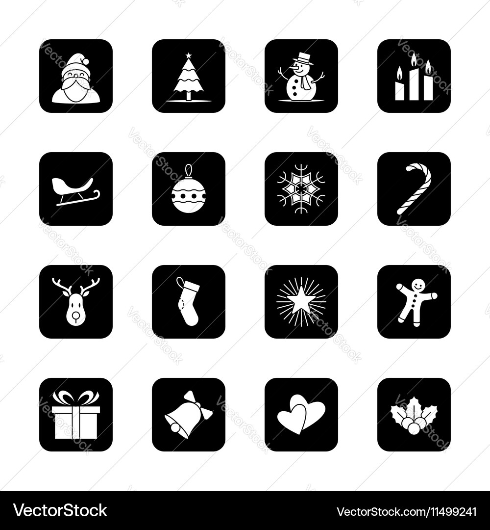 Christmas and new year icon set Royalty Free Vector Image