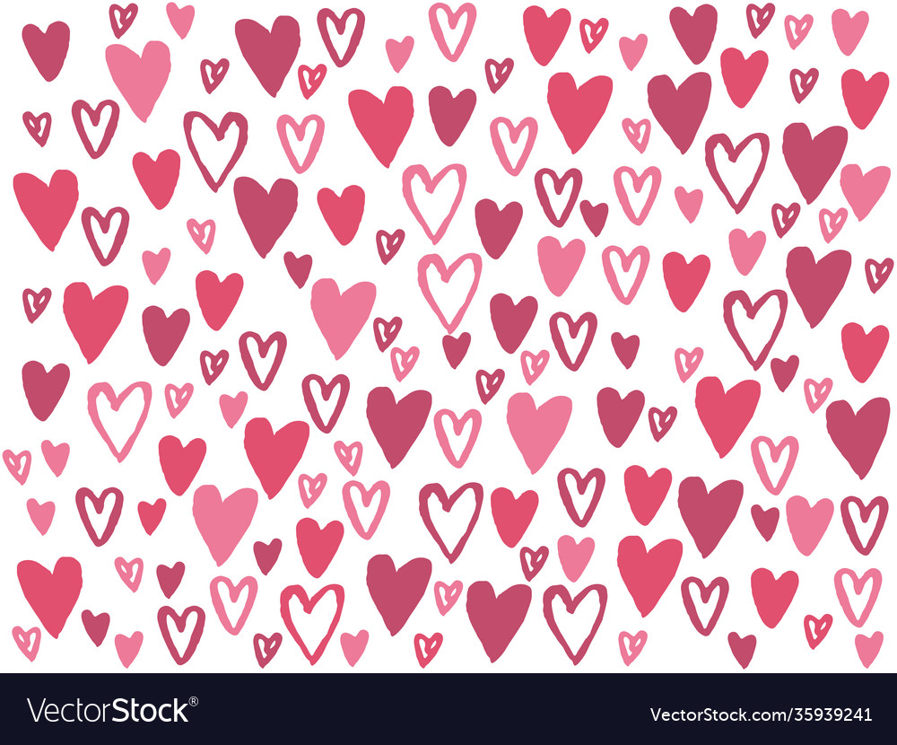 Cute hearts background rectangular template Vector Image
