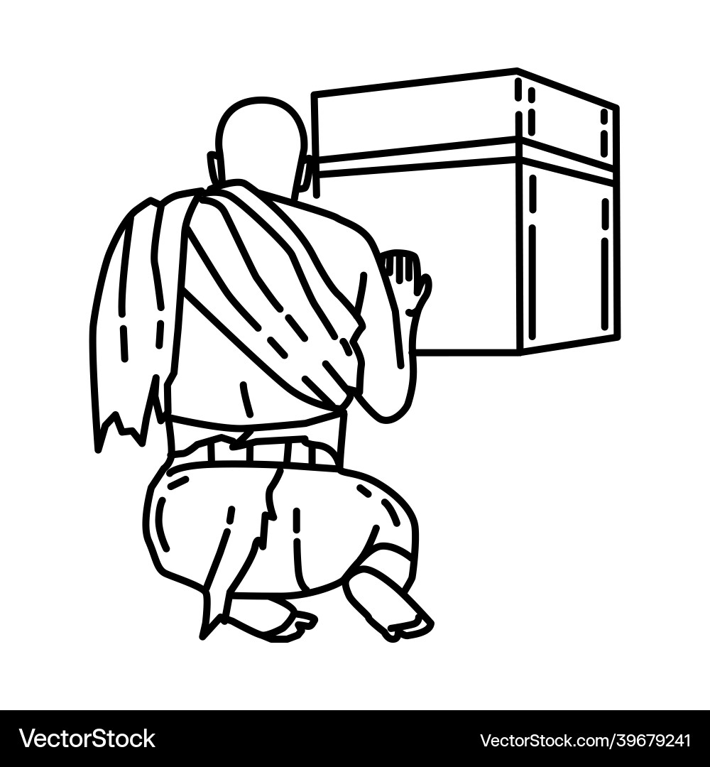 Hajj icon doodle hand drawn or outline style Vector Image