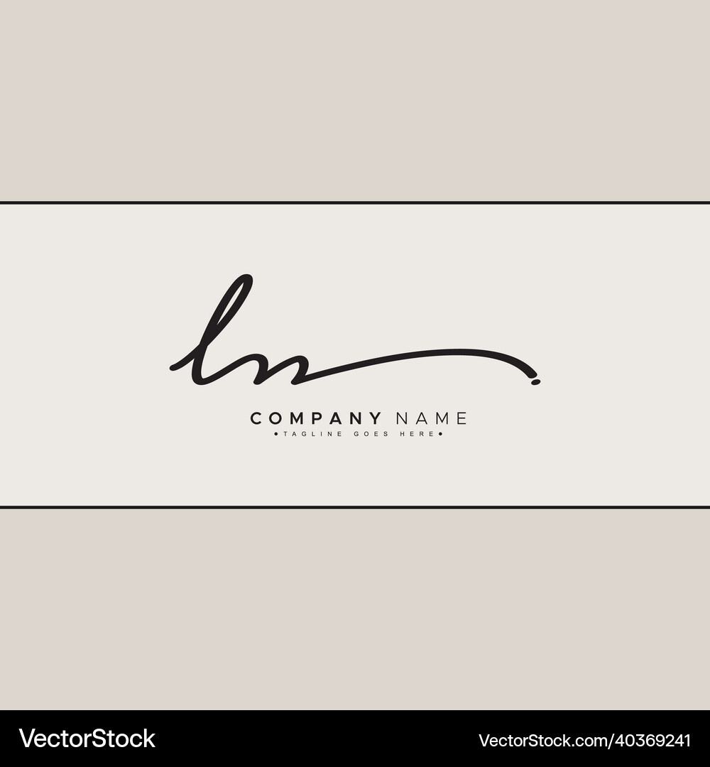 Initial letter ln logo - handwritten signature Vector Image