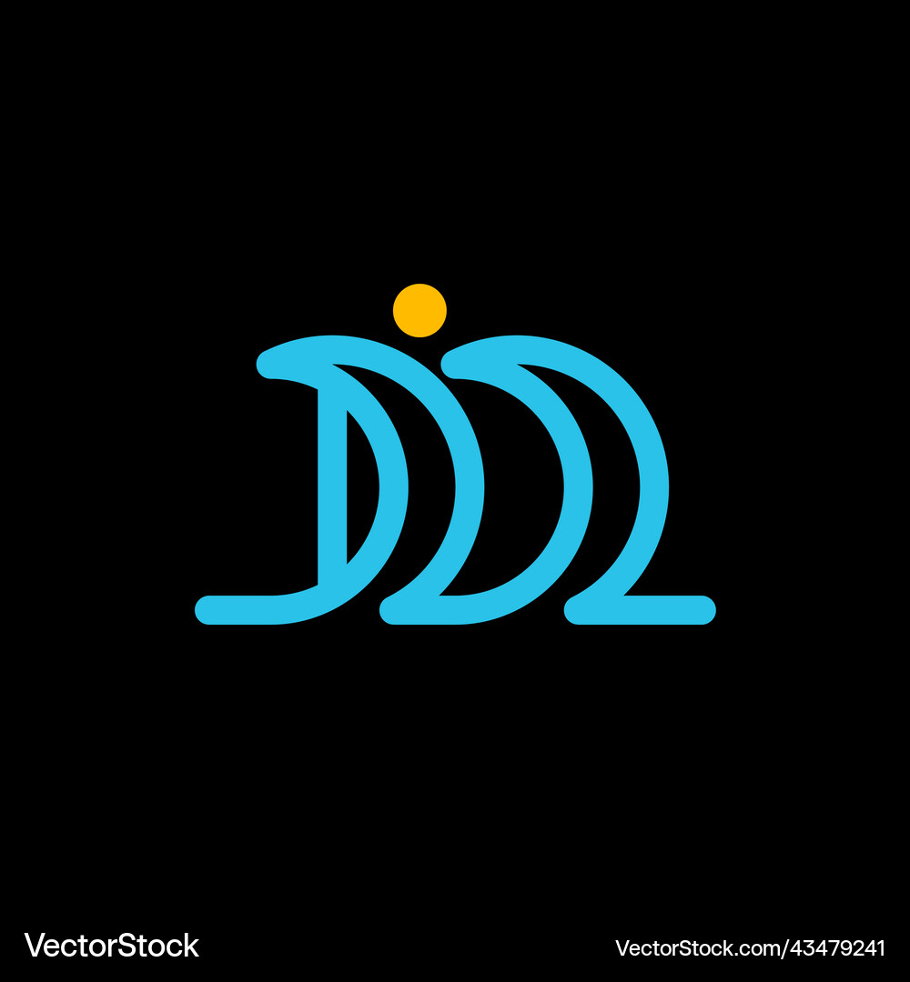 Letter d wave surf logo design Royalty Free Vector Image