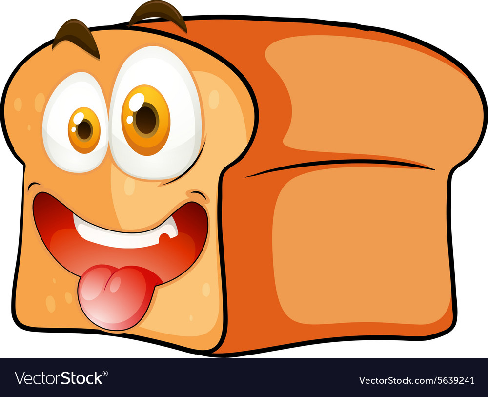 Loaf bread with face Royalty Free Vector Image