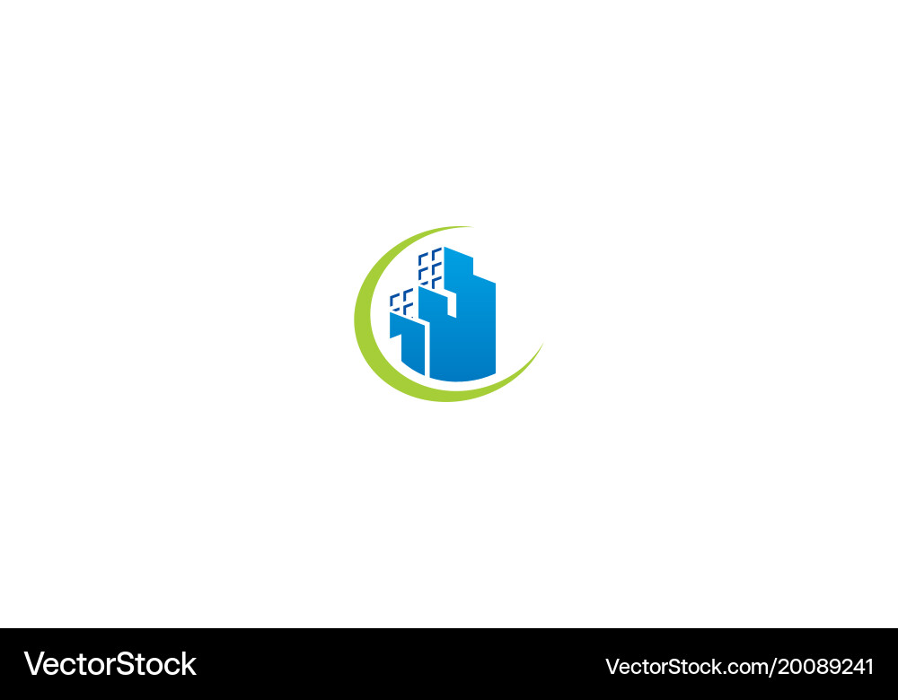Modern building cityscape company logo Royalty Free Vector