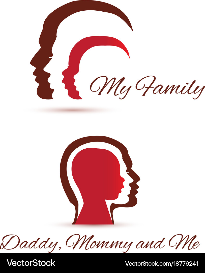 My family icons Royalty Free Vector Image - VectorStock