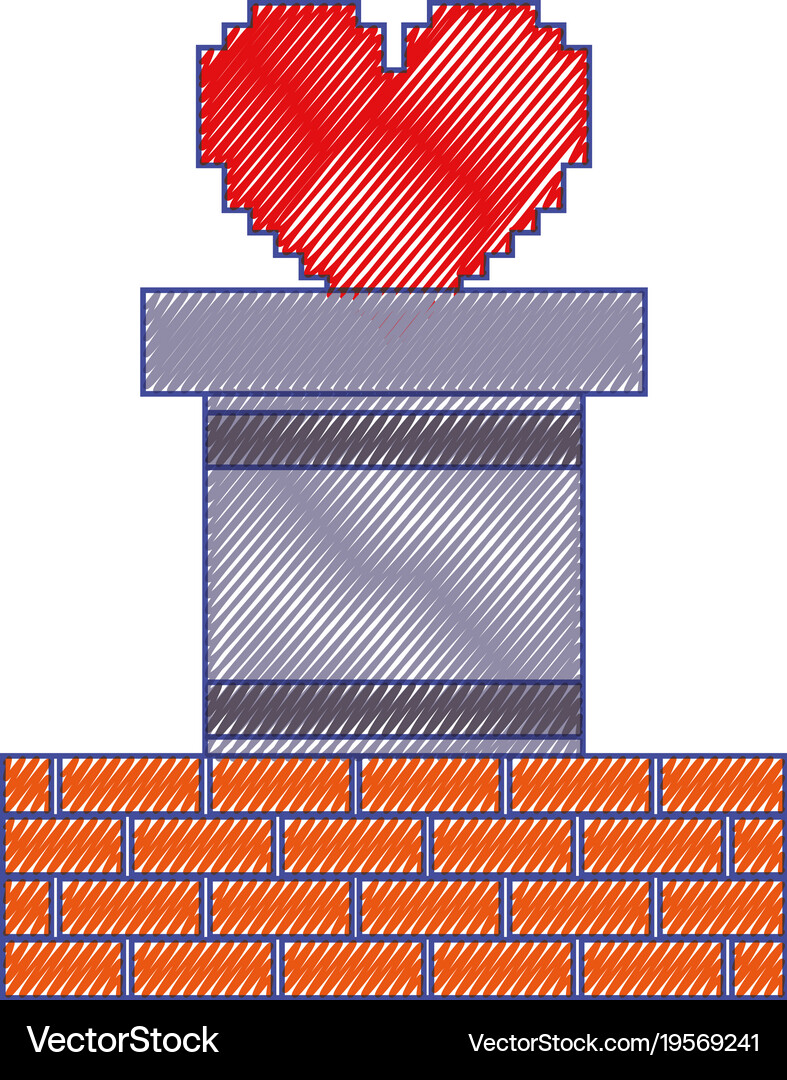 Pixelated heart love life game arcade Royalty Free Vector