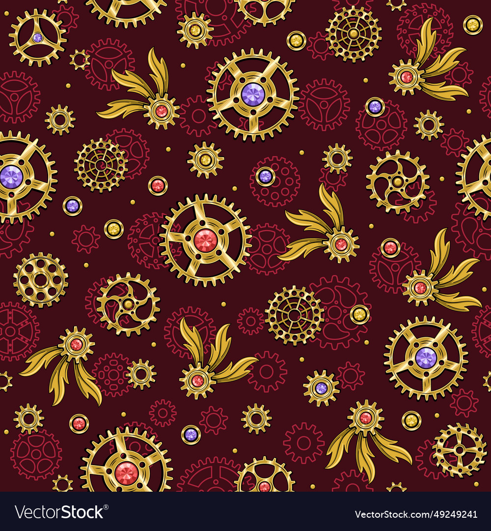 Seamless pattern in steampunk style Royalty Free Vector