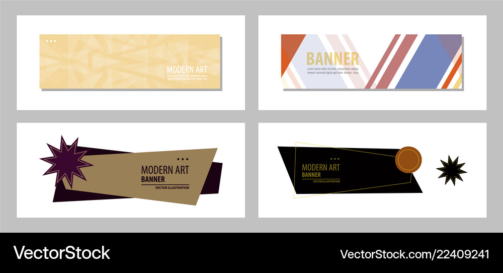 Set of flat linear promotion ribbon banner scroll Vector Image