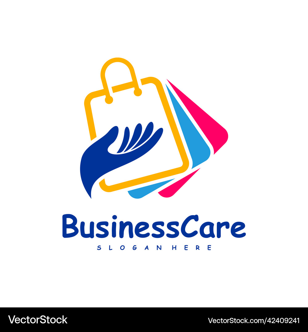 Shop care logo design icon symbol template Vector Image