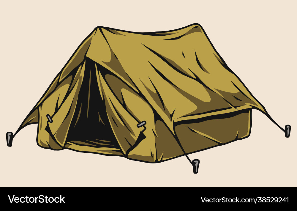 Tourist tent colorful template Royalty Free Vector Image