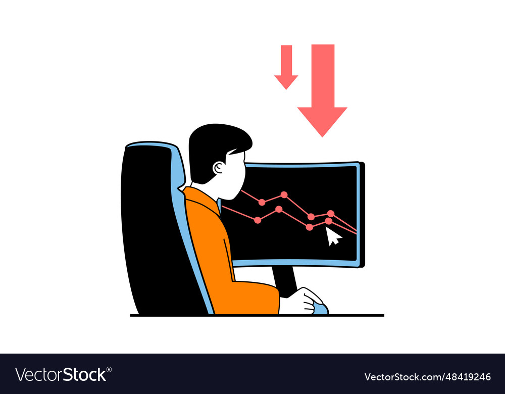 Crisis management concept with people scene Vector Image Crisis management concept with people scene Vector Image