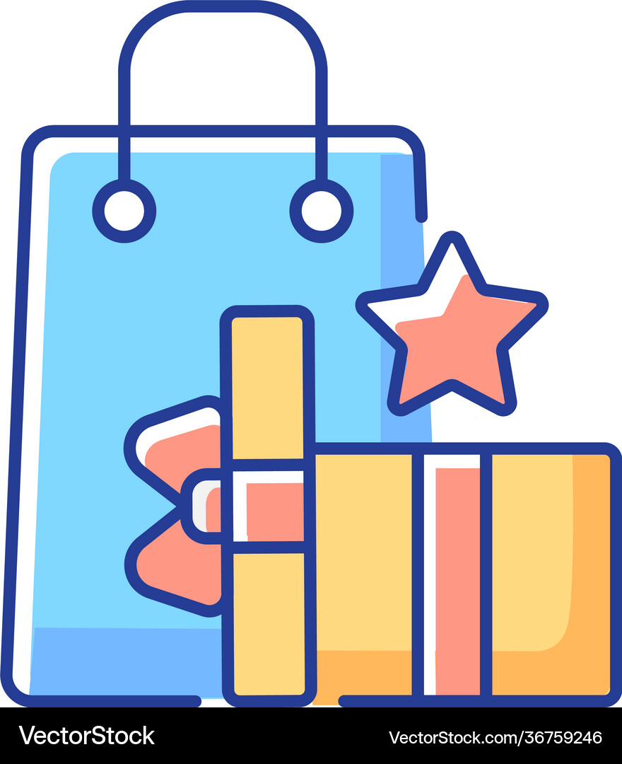 Earn reward points rgb color icon Royalty Free Vector Image