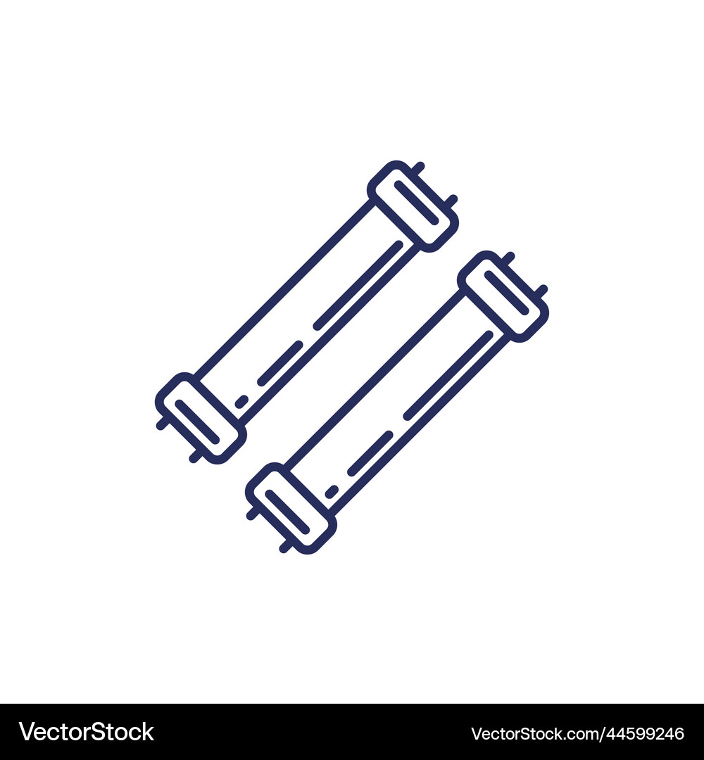 Fluorescent tube lamp line icon Royalty Free Vector Image