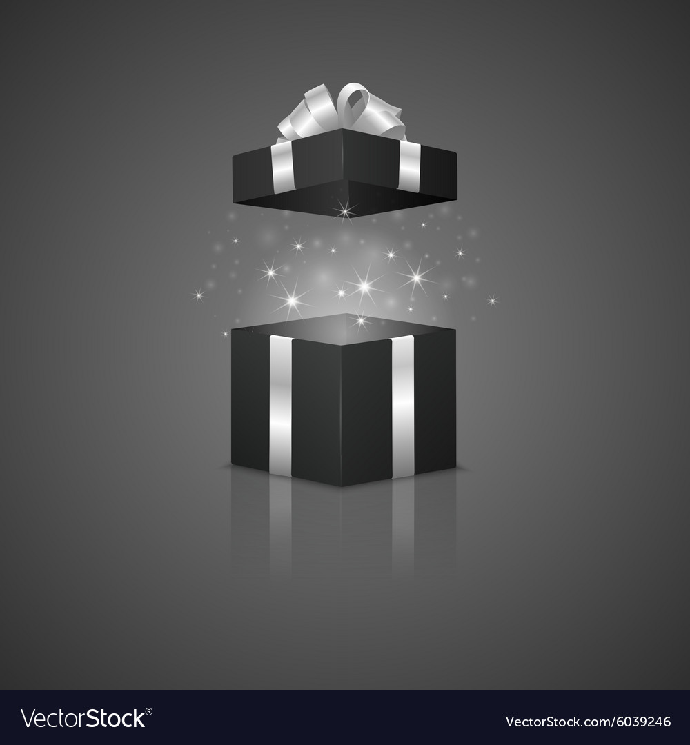 Gift box with a magic effect Royalty Free Vector Image