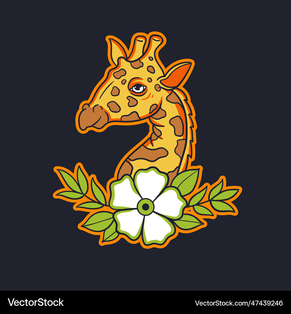 Hand drawn of a giraffe Royalty Free Vector Image