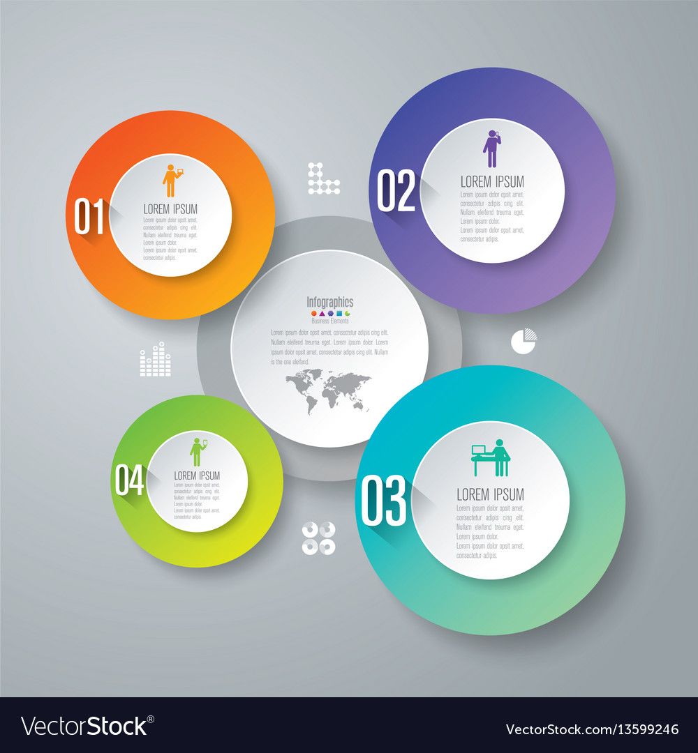 Infographics design with 4 step Royalty Free Vector Image