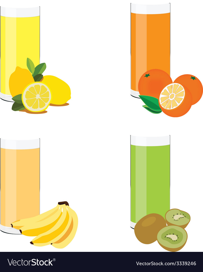 Juice set Royalty Free Vector Image - VectorStock