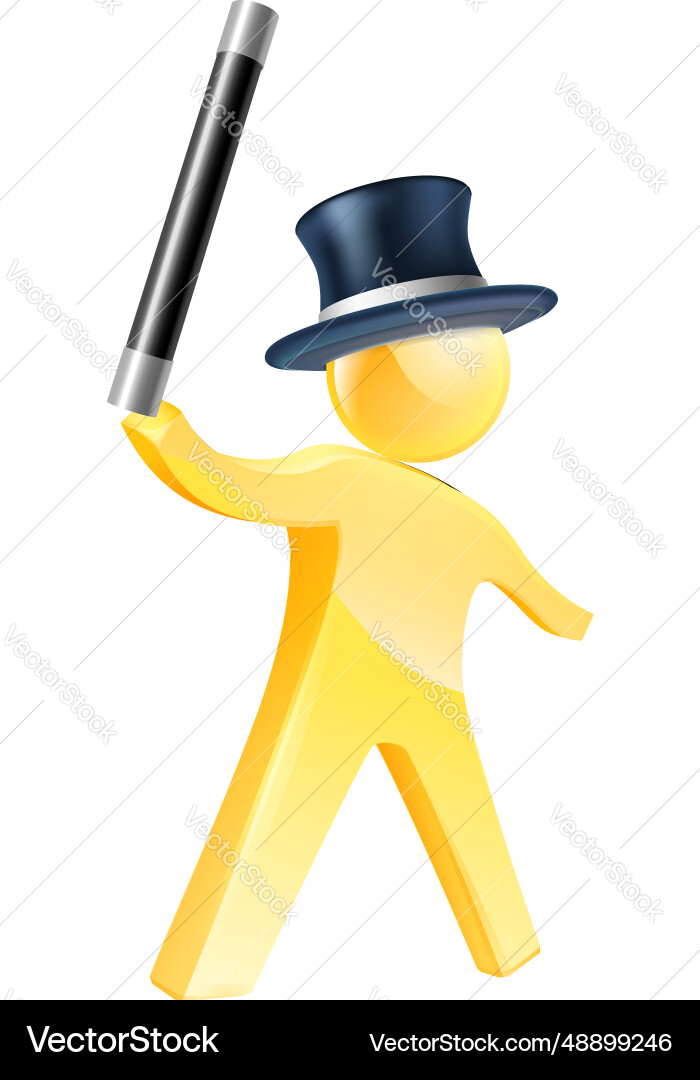 Magician gold person Royalty Free Vector Image
