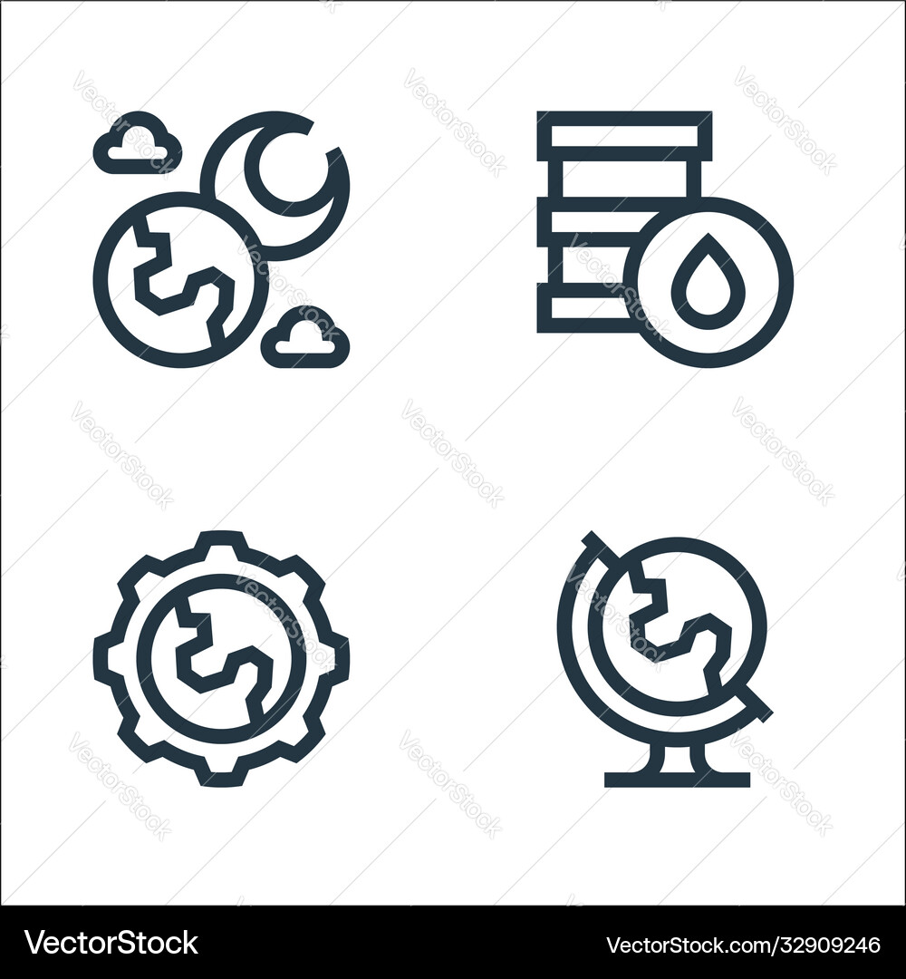 Mother earth day line icons linear set quality Vector Image