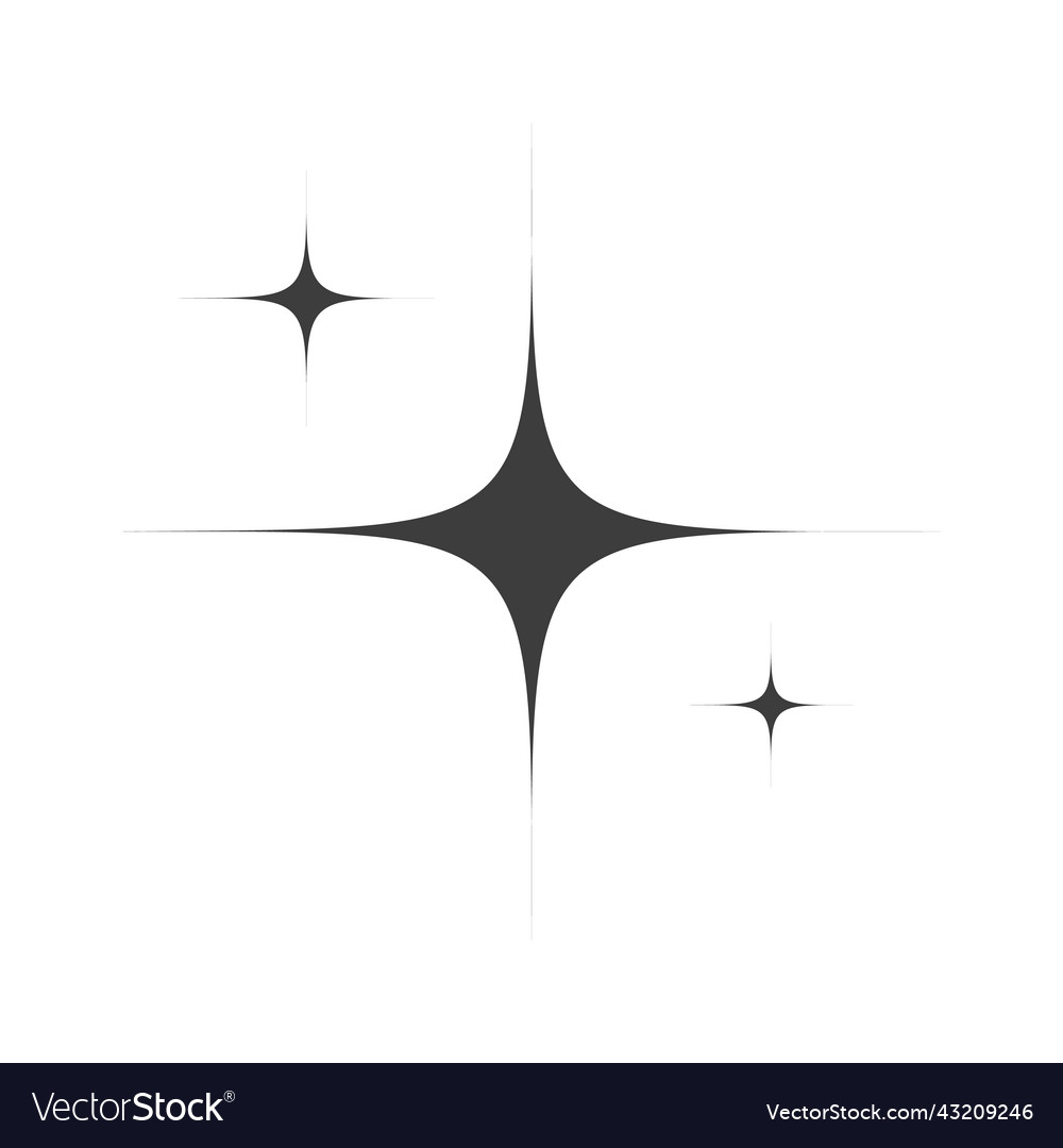 Sparkle Star Icon Set - Shiny & Glowing Vector Image