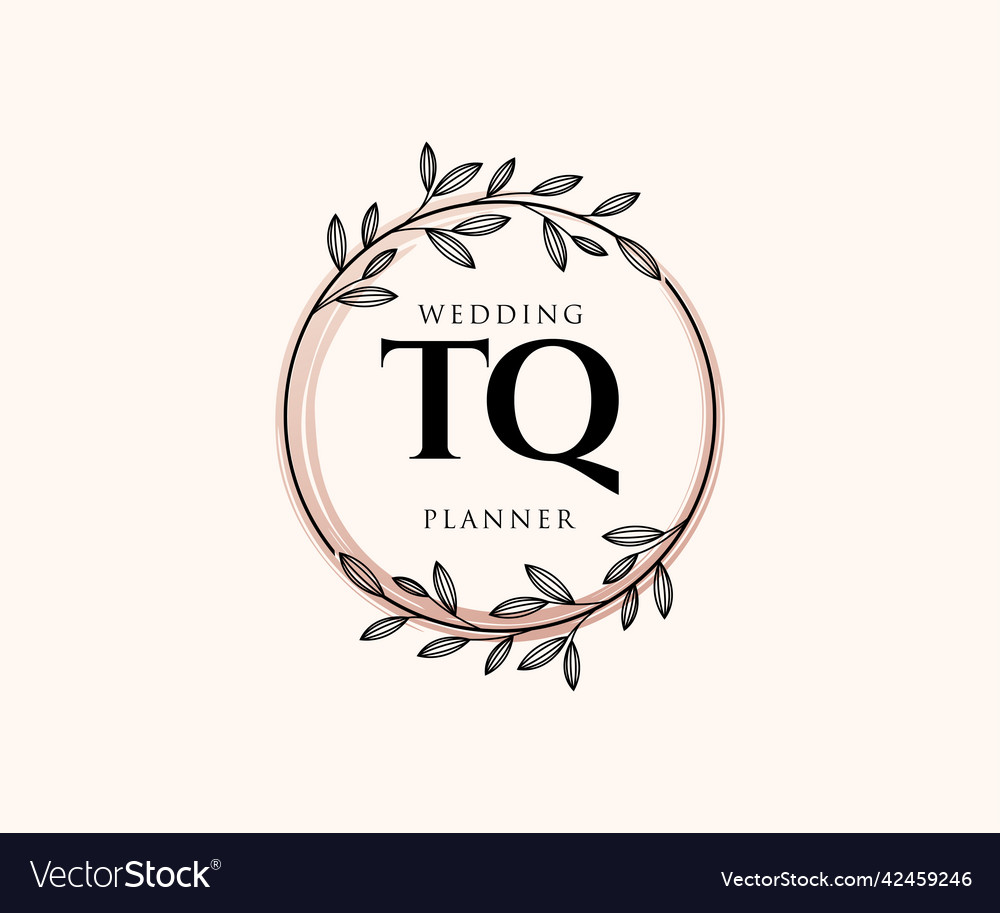 Tq initials letter wedding monogram logos Vector Image
