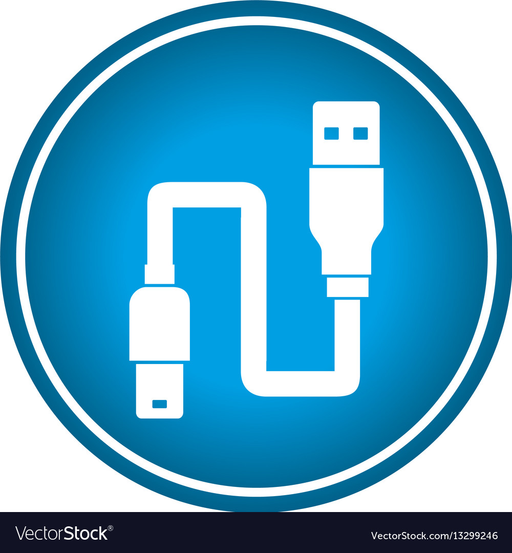 Usb wire cable connection Royalty Free Vector Image