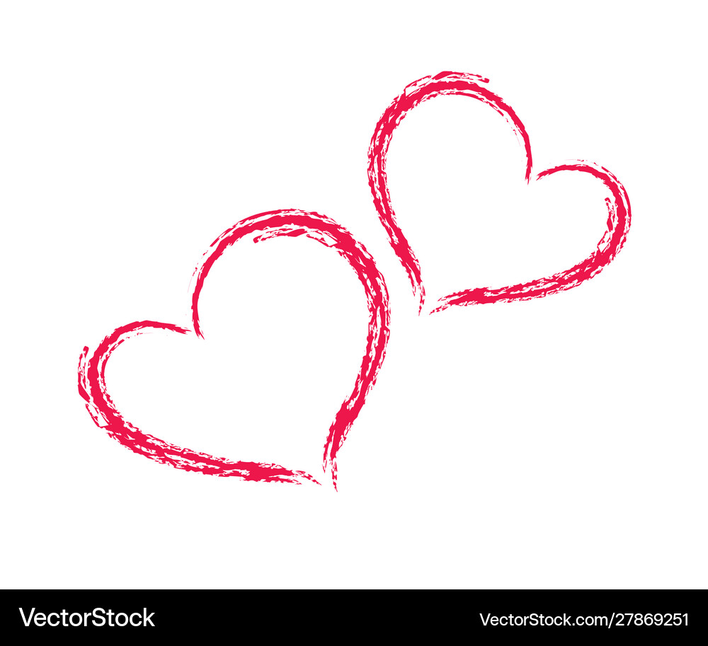2 hearts shape sketch can be used for design Vector Image