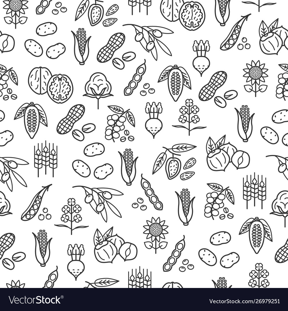 Agricultural commodities seamless pattern Vector Image