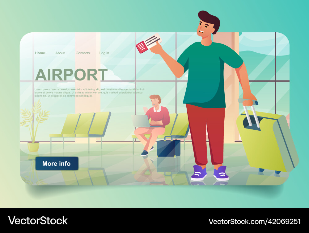Airport terminal with passengers concept Vector Image