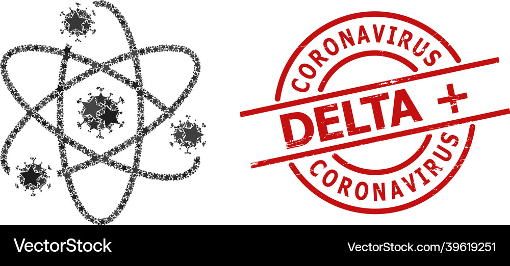 Atom viruses star mosaic and coronavirus delta Vector Image