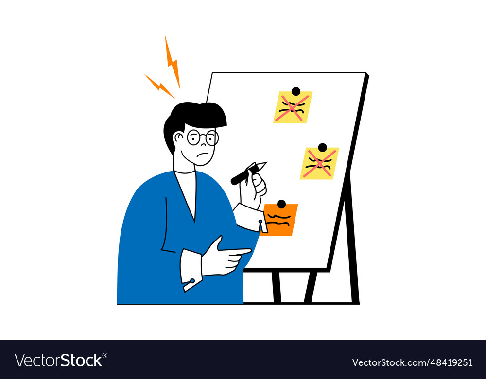 Crisis management concept with people scene Vector Image Crisis management concept with people scene Vector Image