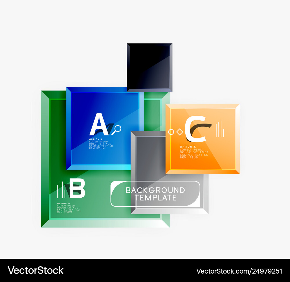 Geometrical design squares abstract banner glossy Vector Image