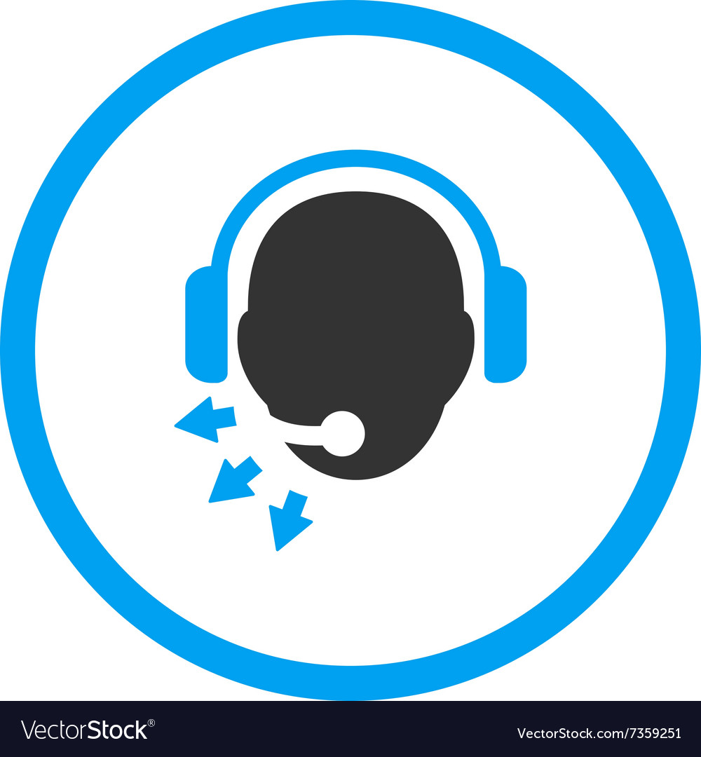Operator message rounded icon Royalty Free Vector Image