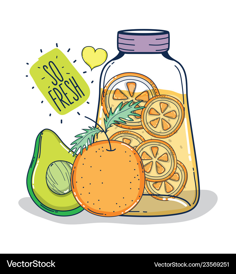 So fresh juice fruits Royalty Free Vector Image