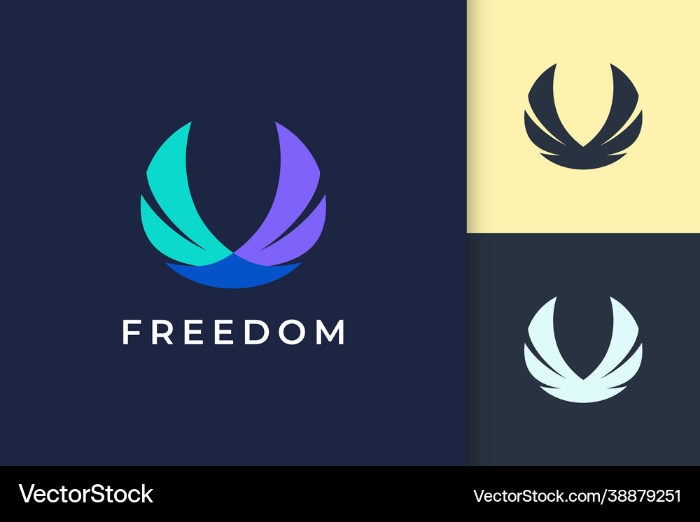 Wing logo represents freedom and power for plane Vector Image