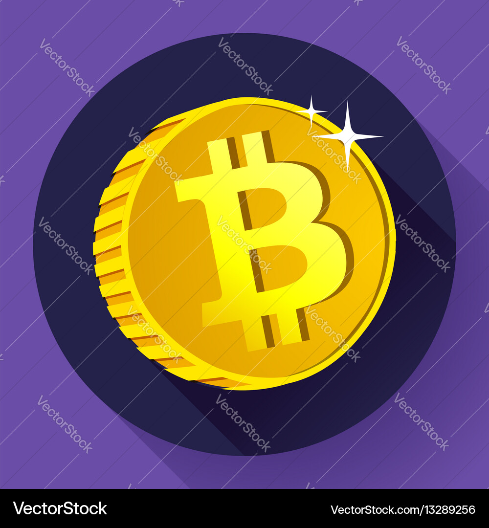Bitcoin gold coin with symbol Royalty Free Vector Image