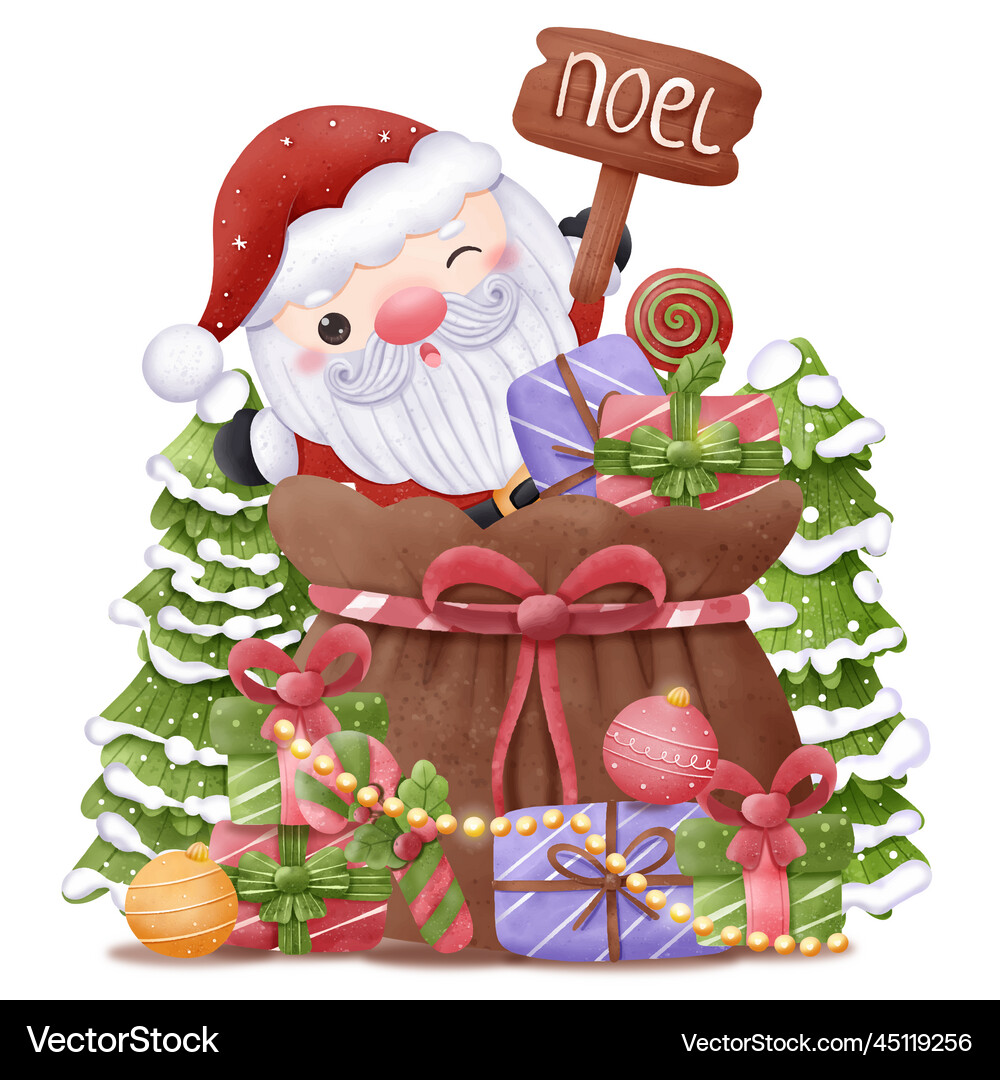 Christmas series cute santa Royalty Free Vector Image