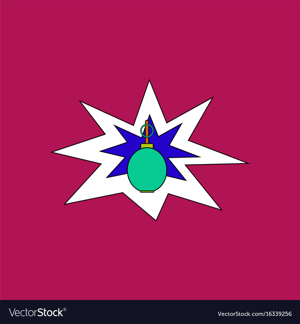 Flat icon design collection bomb explosion Vector Image