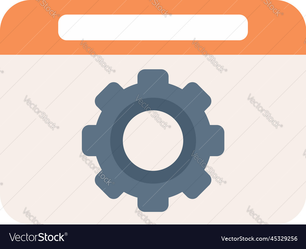 Gear system icon flat button interface Royalty Free Vector