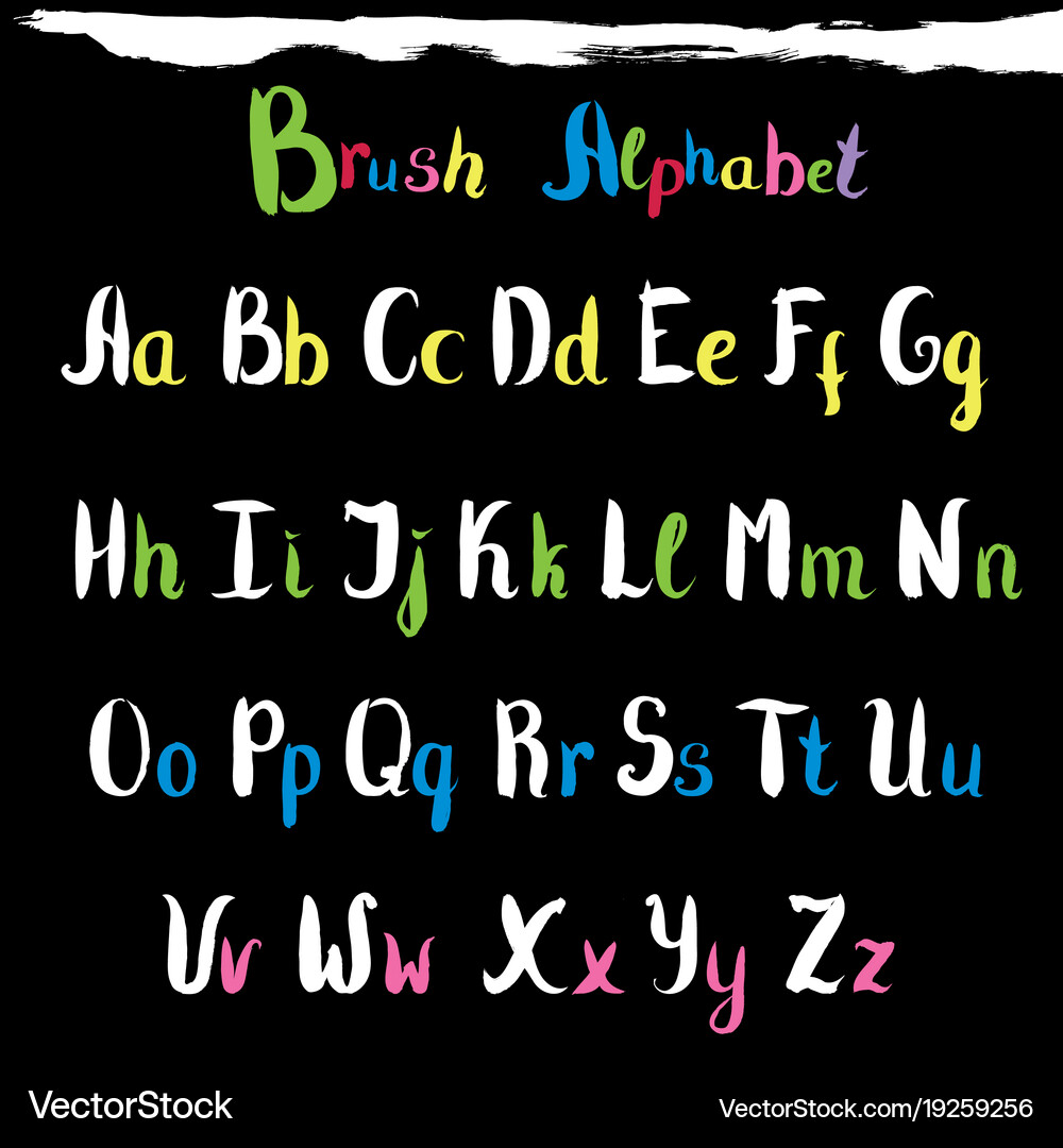 Hand drawn font handwritten alphabet letters Vector Image