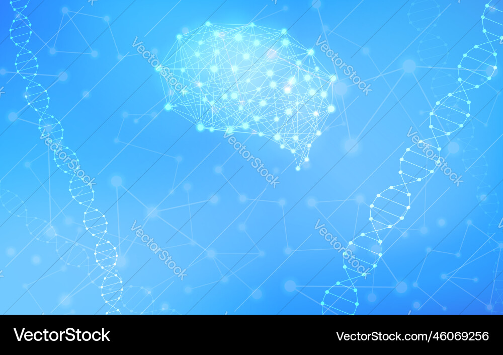 Images of artificial intelligence and genetic Vector Image