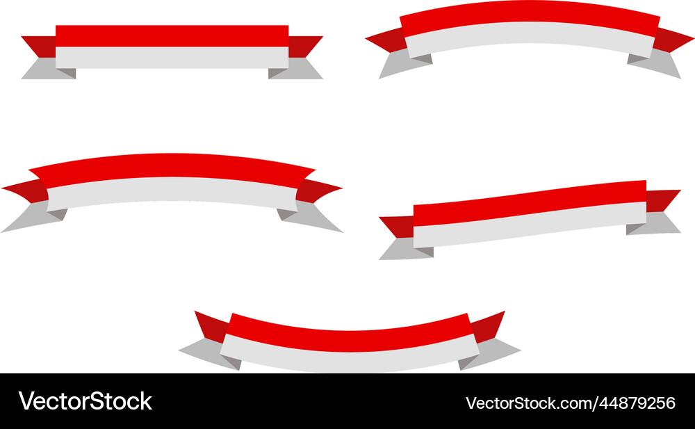 Indonesian flag bendera banner ribbon Royalty Free Vector