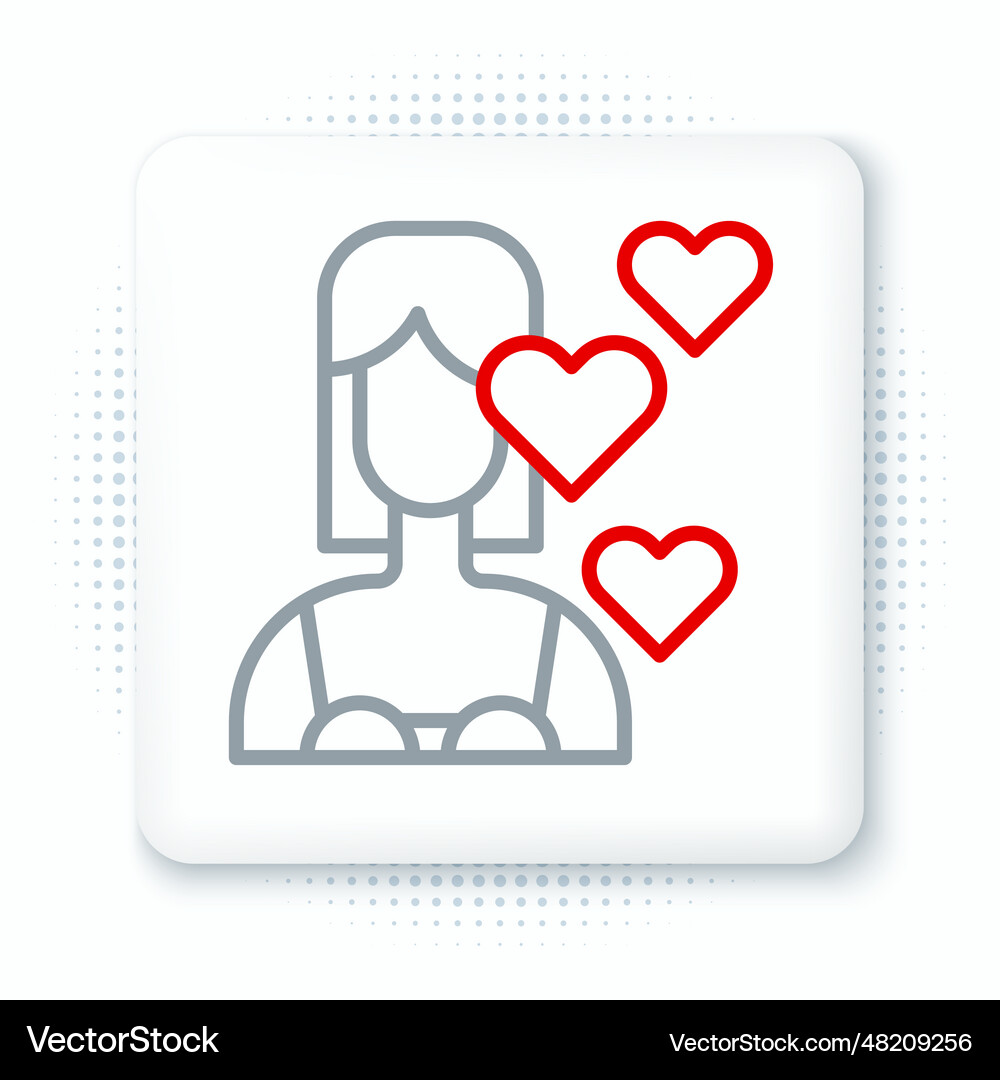 Line love yourself icon isolated on white Vector Image