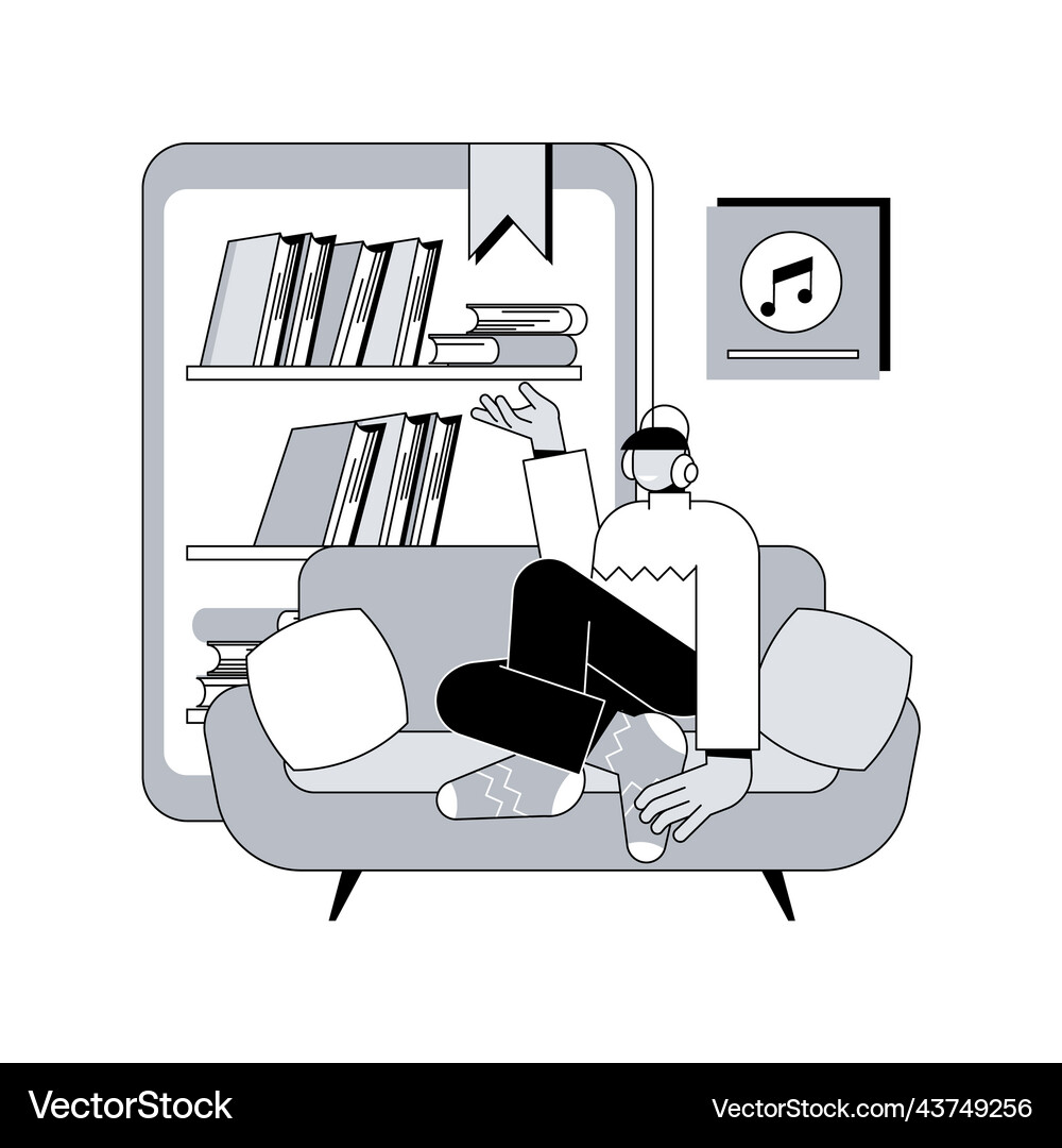 Listen to audiobooks abstract concept Royalty Free Vector