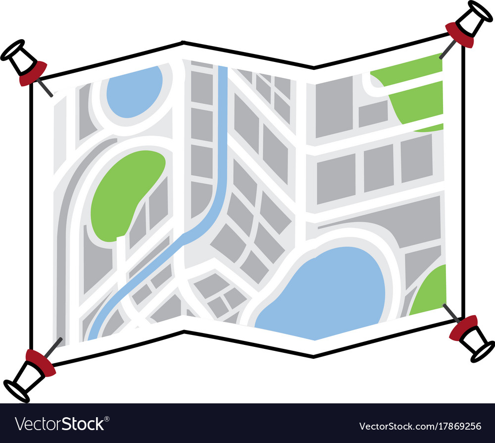 Map navigation gps with pointer isolated on white Vector Image
