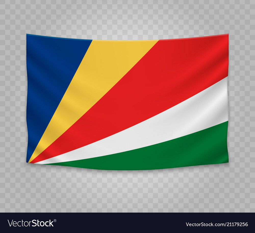 Realistic hanging flag Royalty Free Vector Image