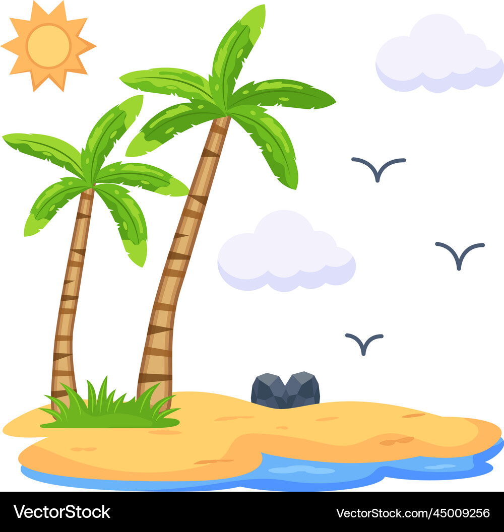 Trendy flat of island direction Royalty Free Vector Image